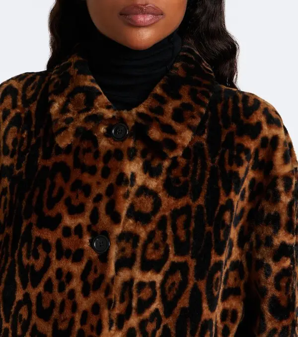 NILI LOTAN Davelle Leopard-print Shearling Coat