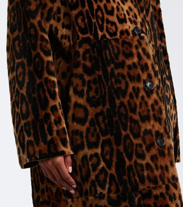 NILI LOTAN Davelle Leopard-print Shearling Coat