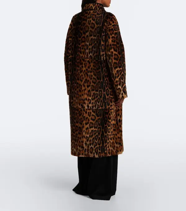 NILI LOTAN Davelle Leopard-print Shearling Coat