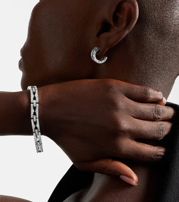 BVLGARI B.zero1 18kt White Gold Hoop Earrings With Diamonds