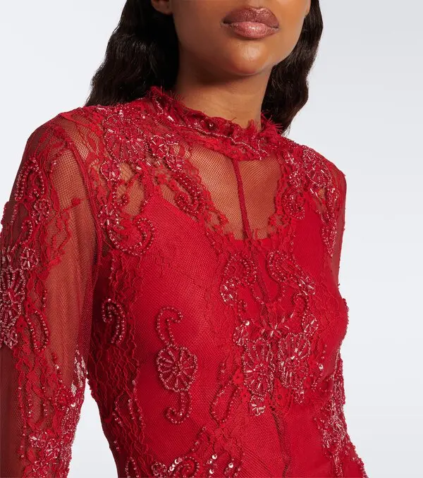 Blumarine Embellished Lace Minidress