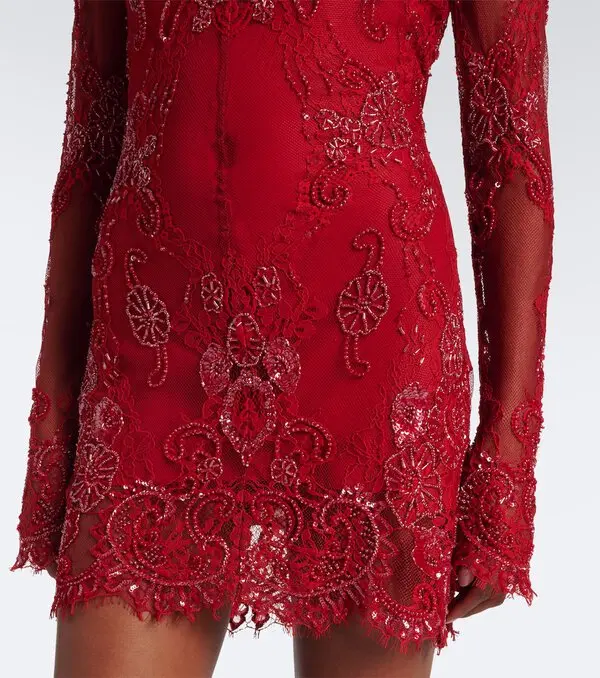 Blumarine Embellished Lace Minidress