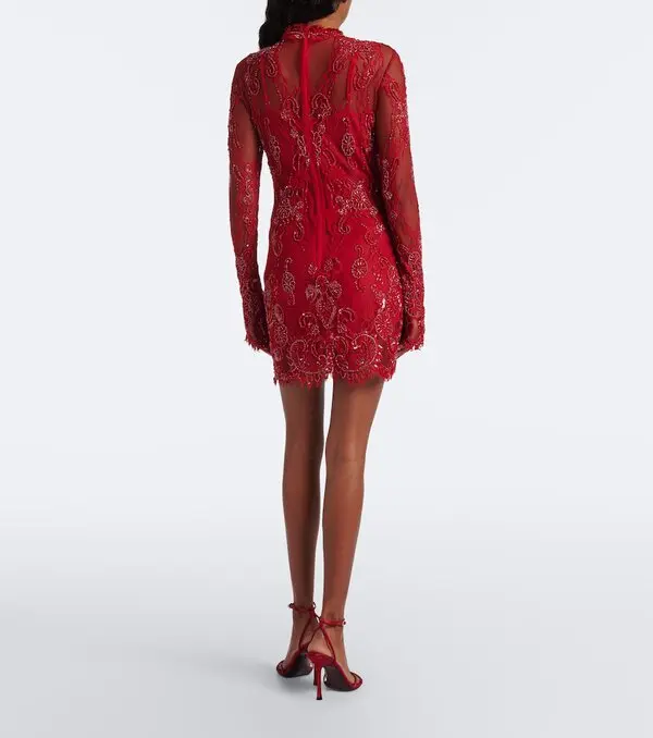 Blumarine Embellished Lace Minidress