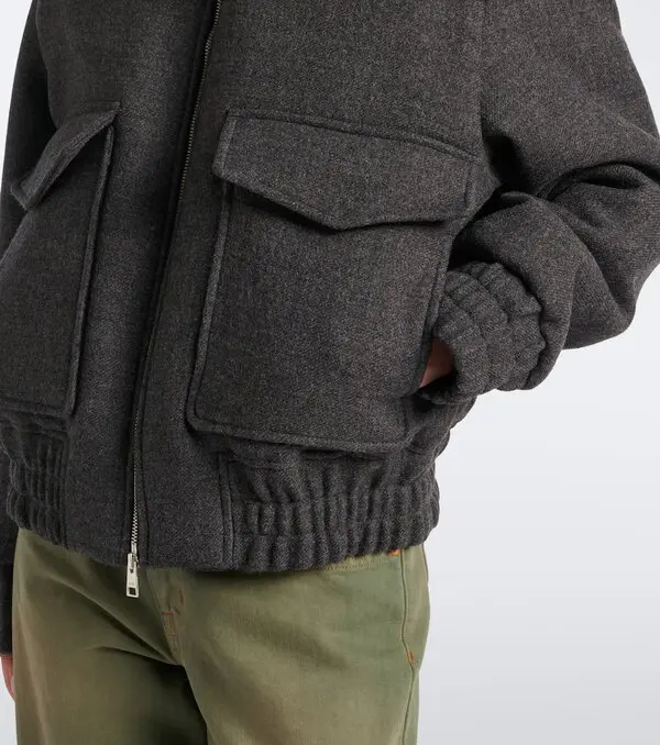 AMI Paris Shearling-trimmed Virgin Wool Blouson Jacket