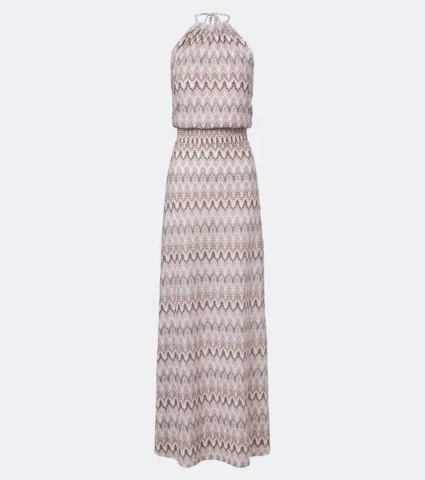 Melissa Odabash Charlotte Chevron Knitted Maxi Dress - Multicoloured