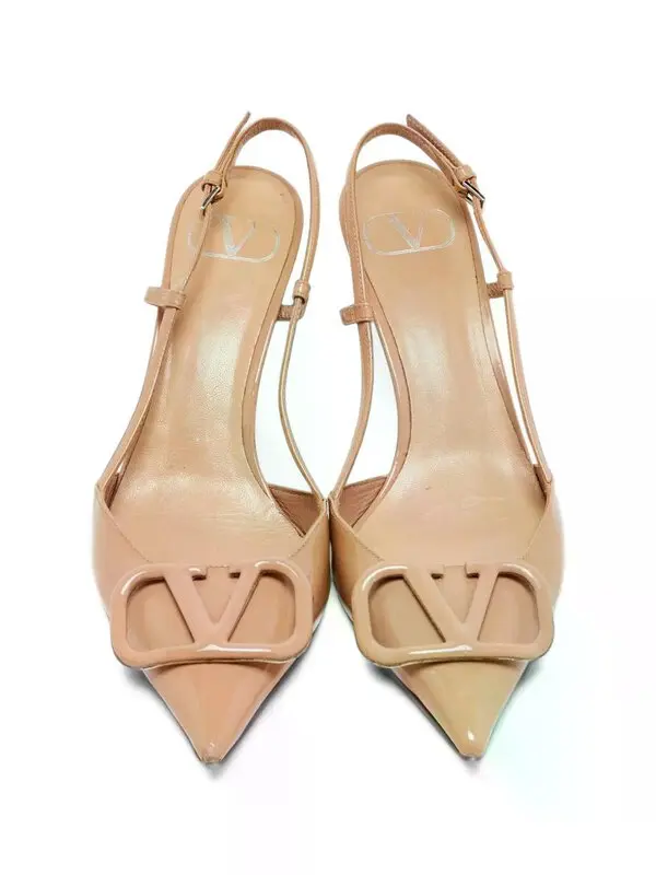 Valentino Garavani Vlogo Pointed Toe Slingback Pumps