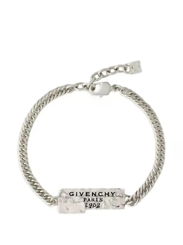 Givenchy Tape Bracelet In Metal And Enamel - Silver