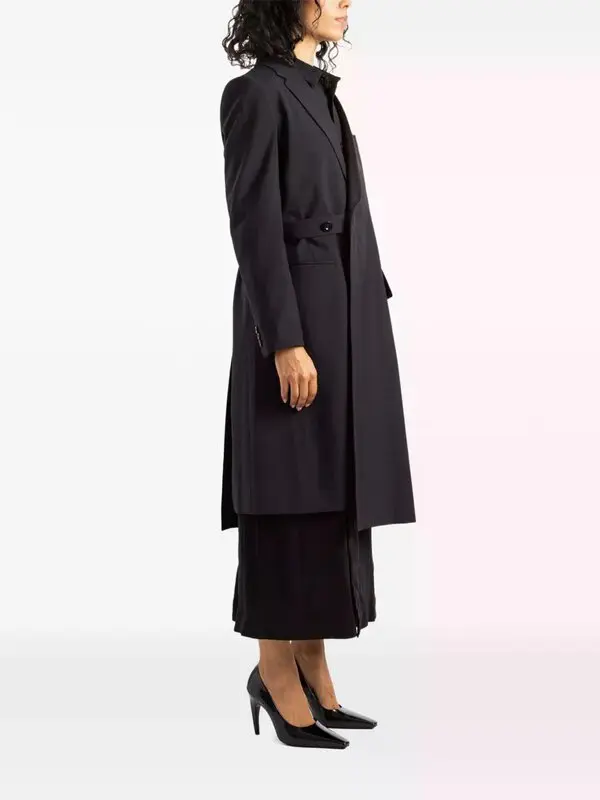 Sacai Satin-lapel Belted Coat