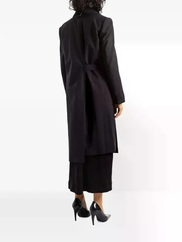 Sacai Satin-lapel Belted Coat