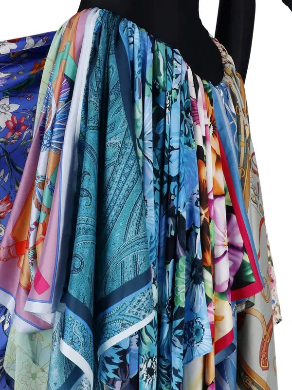 MARINE SERRE Mid-length Dress With Upcycled Scarf