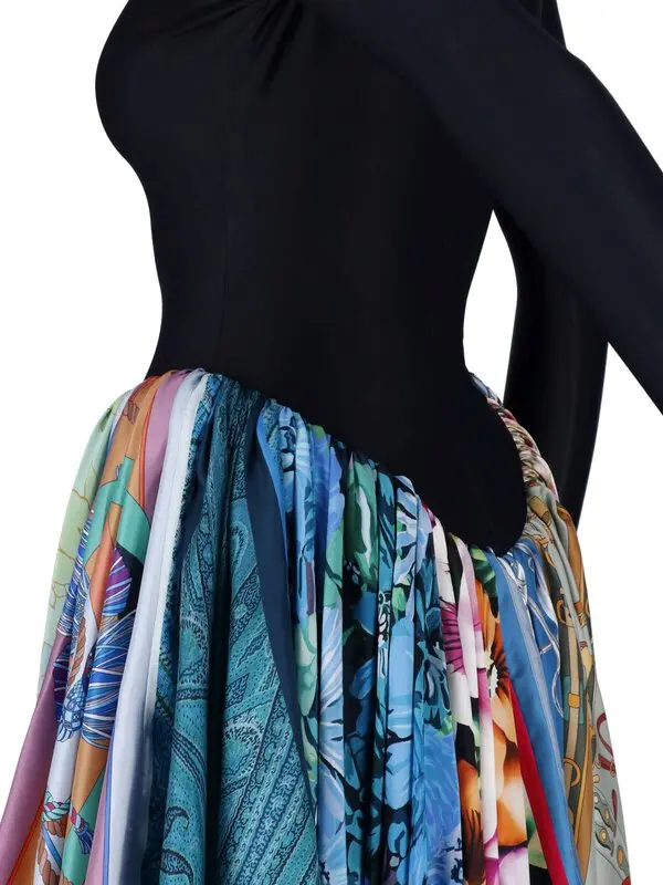 MARINE SERRE Mid-length Dress With Upcycled Scarf