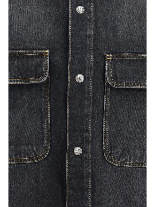 Palm Angels Denim Shirt With Back Logo