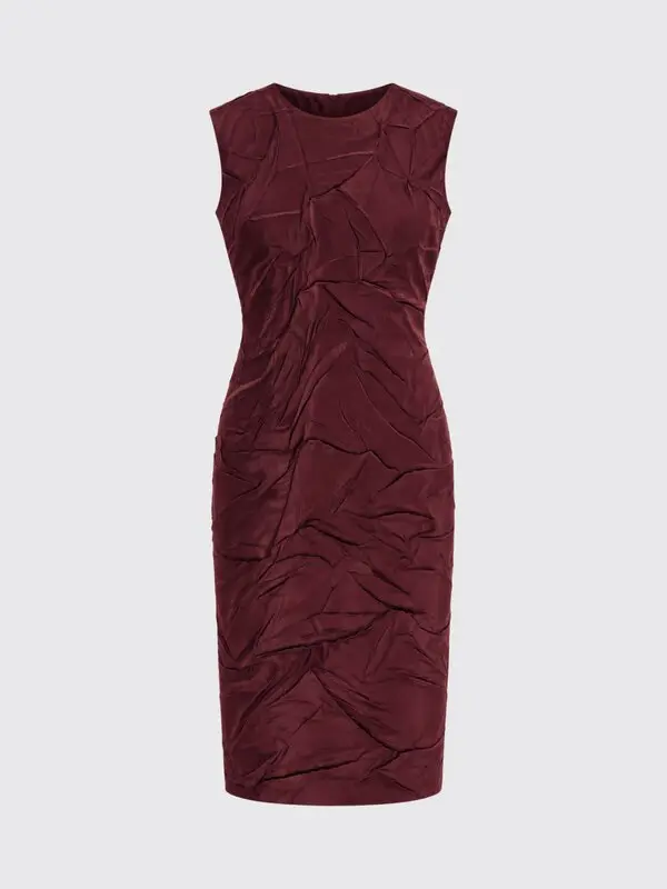 Max Mara Sleeveless Satin Sheath Mini Dress With Crinkled Effect
