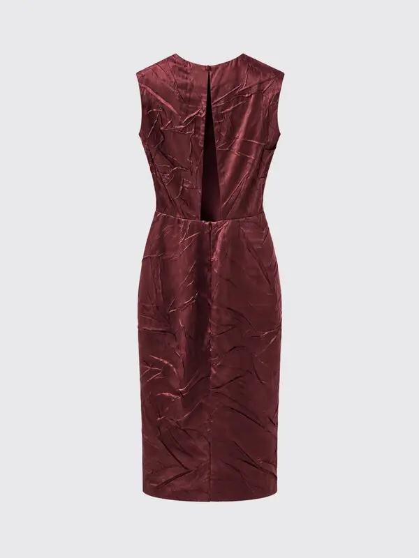 Max Mara Sleeveless Satin Sheath Mini Dress With Crinkled Effect