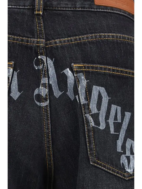 Palm Angels Wide-leg Jeans With Back Logo