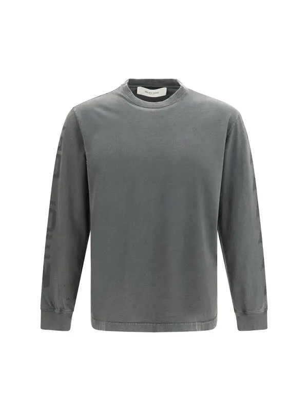 GOLDEN GOOSE Long-sleeved Cotton T-shirt - Gray