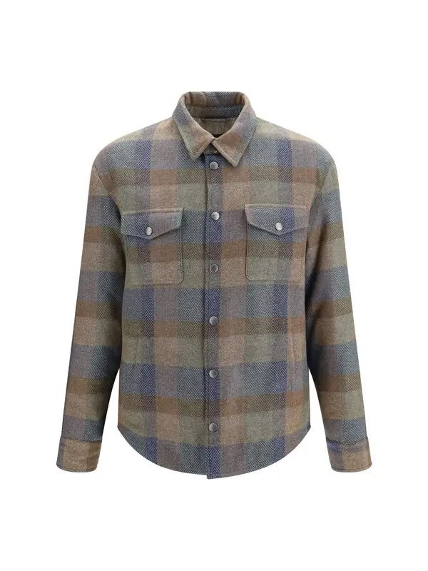 Etro Wool And Cashmere Check Shirt - Multicolor