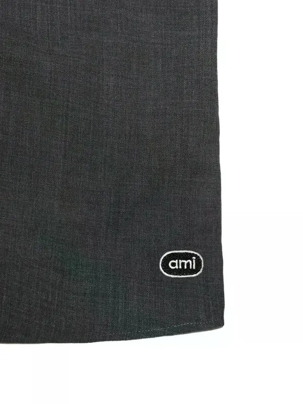AMI Paris Quarter-zip Chest-pocket Polo Shirt