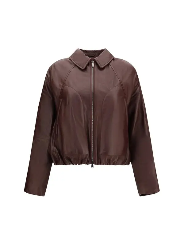 Brunello Cucinelli Nappa Jacket With Drawstring And Monili - Multicolor