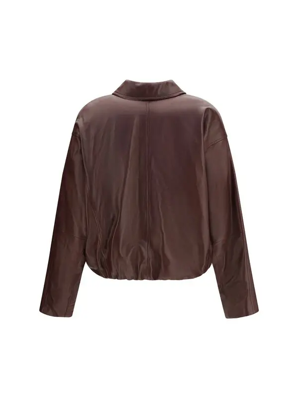 Brunello Cucinelli Nappa Jacket With Drawstring And Monili - Multicolor