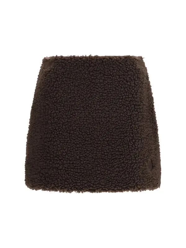 Moncler Teddy-effect Miniskirt - Brown