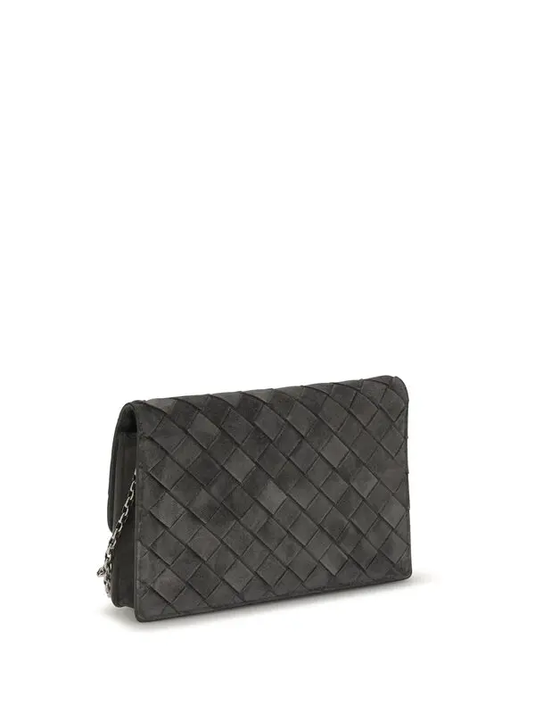 Bottega Veneta Andiamo Suede Shoulder Bag - Gray