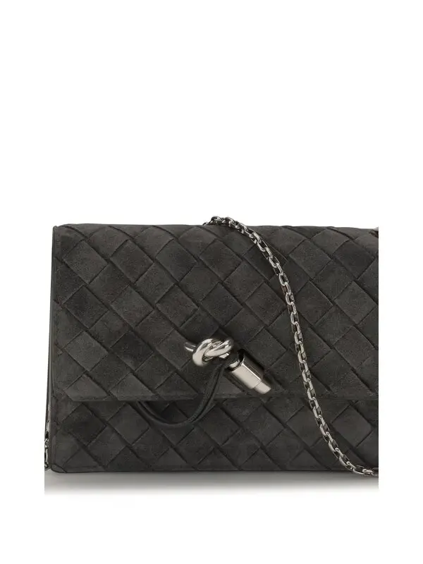 Bottega Veneta Andiamo Suede Shoulder Bag - Gray