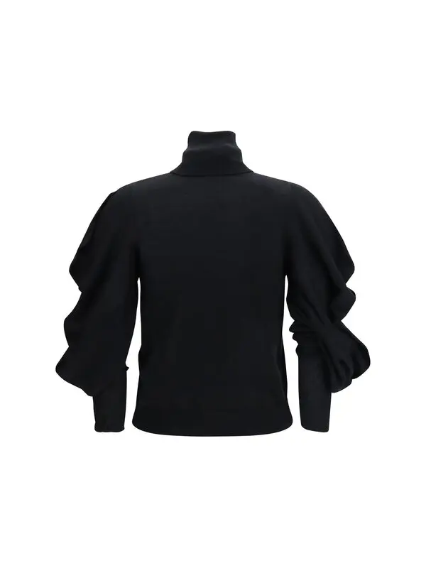 Blumarine High-neck Sweater With Flower Brooch