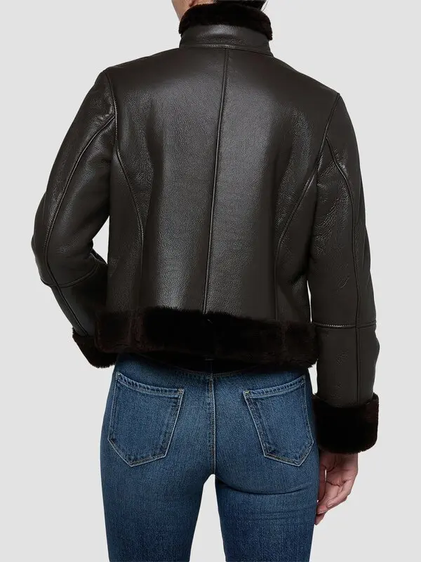 L'Agence Glacia Shearling-trimmed Jacket