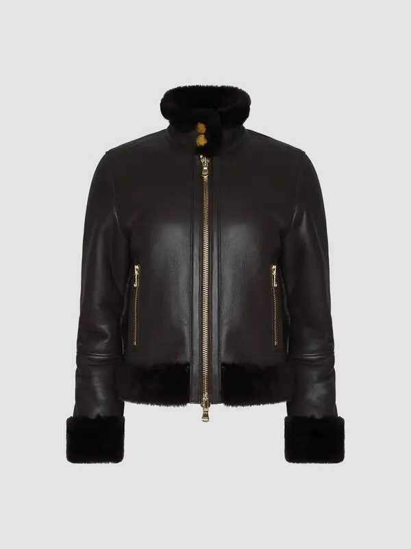 L'Agence Glacia Shearling-trimmed Jacket
