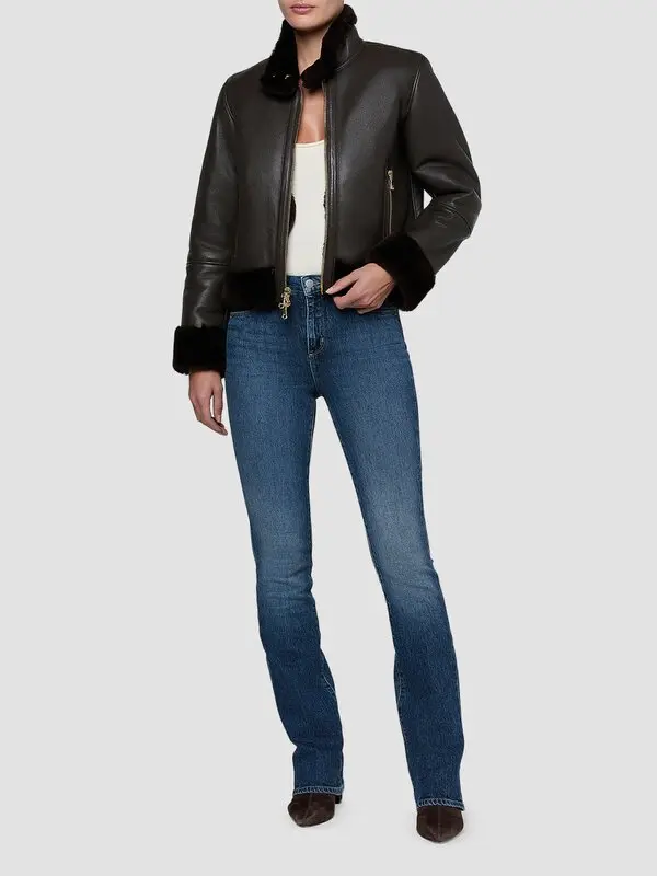 L'Agence Glacia Shearling-trimmed Jacket