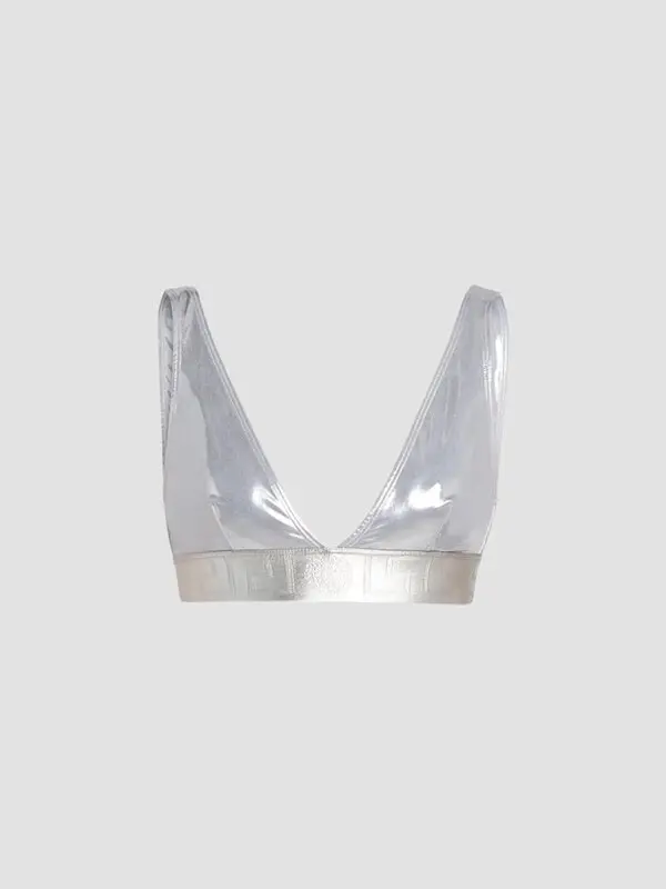 Versace Laminated Metallic Bikini Top
