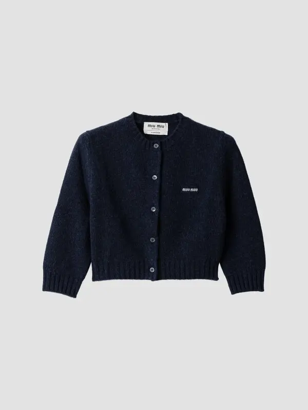 Miu Miu Wool And Cashmere Cardigan - Blue