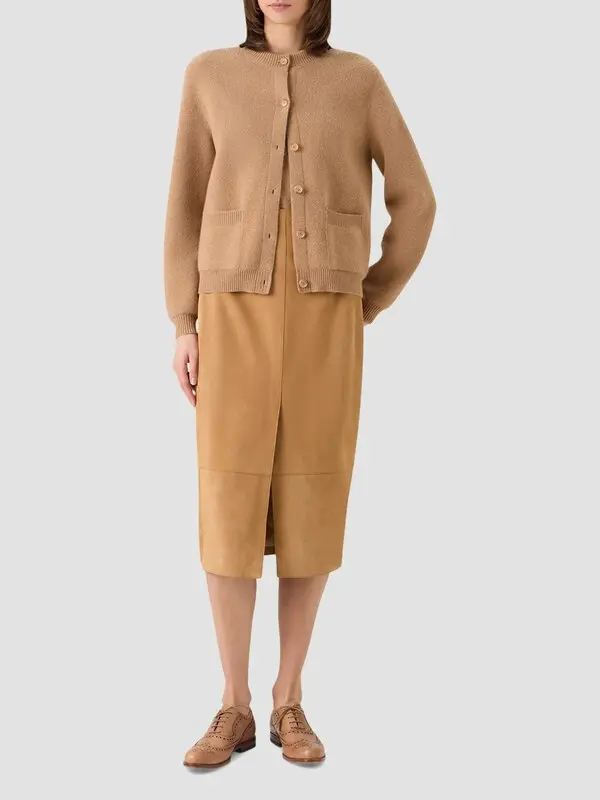 Akris Cashmere Piqué Boxy Cardigan
