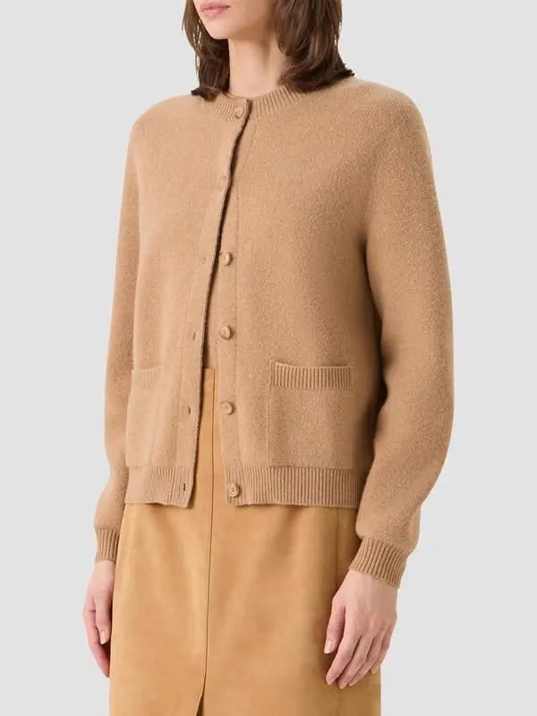 Akris Cashmere Piqué Boxy Cardigan