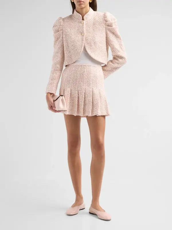 Alice + Olivia Ilaria Embell Tweed Cropped Jacket