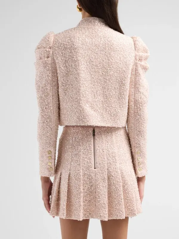Alice + Olivia Ilaria Embell Tweed Cropped Jacket