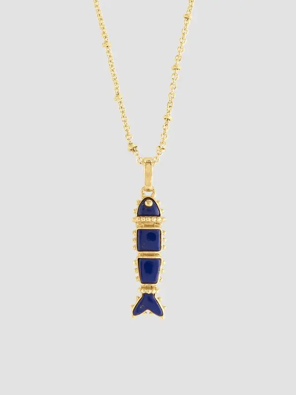 ANABEL ARAM Milos 18k-gold-plated & Gemstone Fish Charm - Lapis