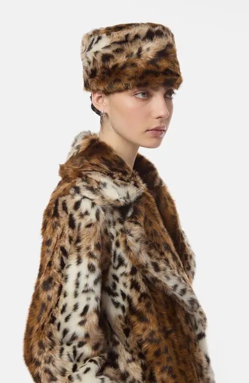 Apparis Margot Faux Fur Pillbox Hat - Leopard Multi