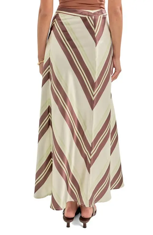 MARSY Chevron Striped Maxi Skirt