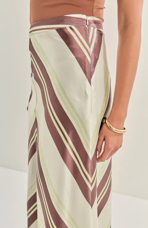 MARSY Chevron Striped Maxi Skirt