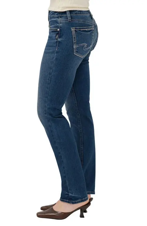 SILVER JEANS CO. Suki Petite Curvy Mid Rise Straight Leg Jeans