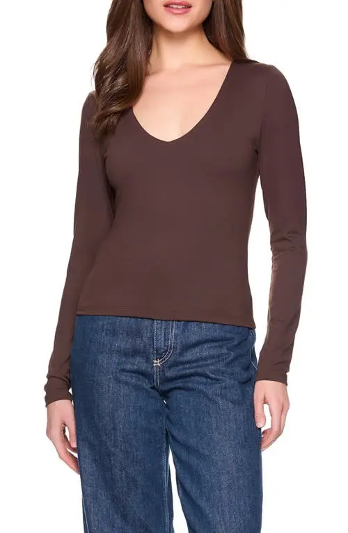 Susana Monaco V-neck Long Sleeve Top - Java