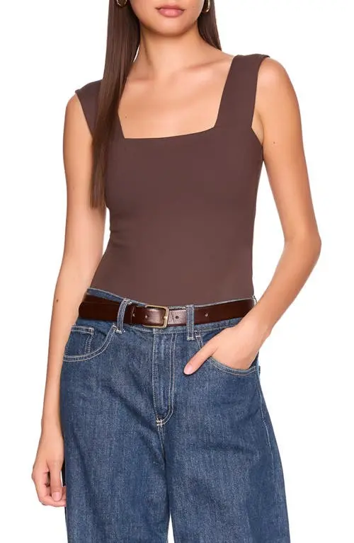 Susana Monaco Square Neck Wide Strap Tank - Java