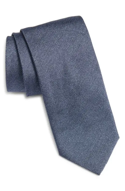 Canali Solid Silk Tie - Navy