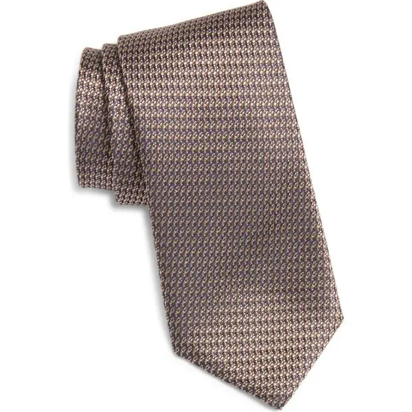 Canali Neat Silk Tie - Brown