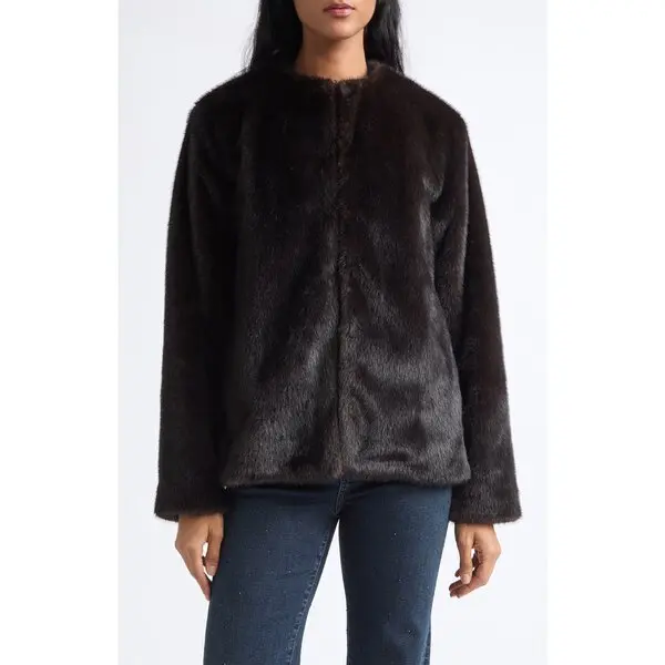 Veronica Beard Griselda Faux Fur Coat - Sable