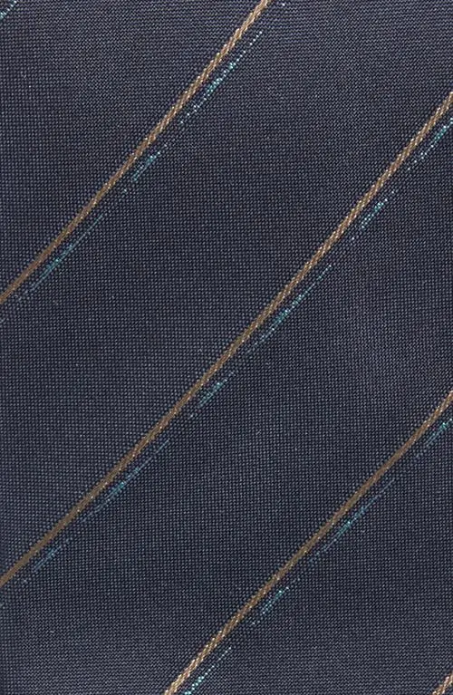 Canali Stripe Silk Tie - Navy