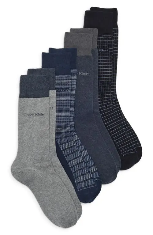 Calvin Klein Assorted 4-pack Holiday Crew Socks - Blue Assorted