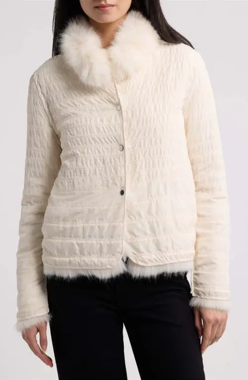 Love Token Joyce Reversible Faux Fur Jacket - Ivory